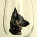 Dog Wine Glass, German Shepherd, Custom Portrait, Pet Painting, Barware ...