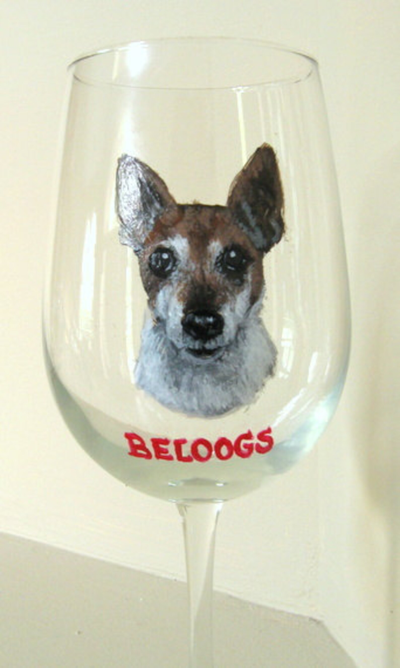 Jack Russell Terrier, Barware, Painted Wine Glass, Pet Portrait, Custom ...