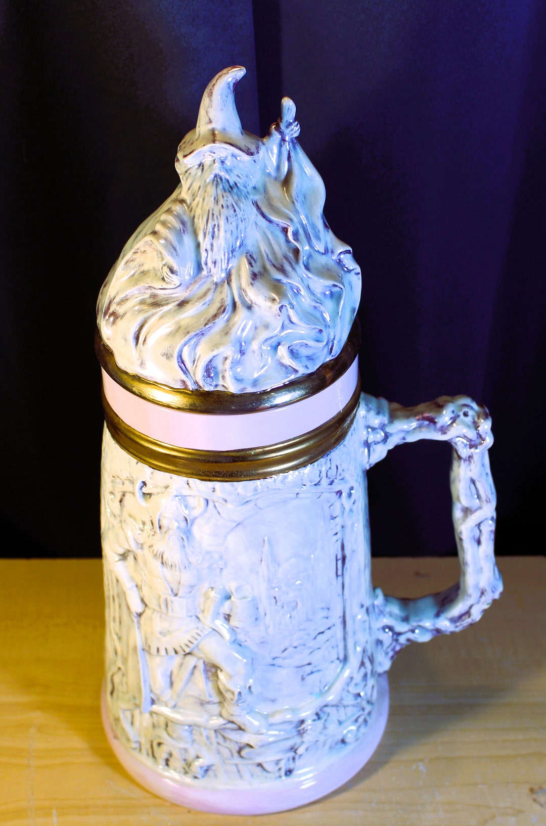 Large Wizard and Viking Stein With Top - Etsy