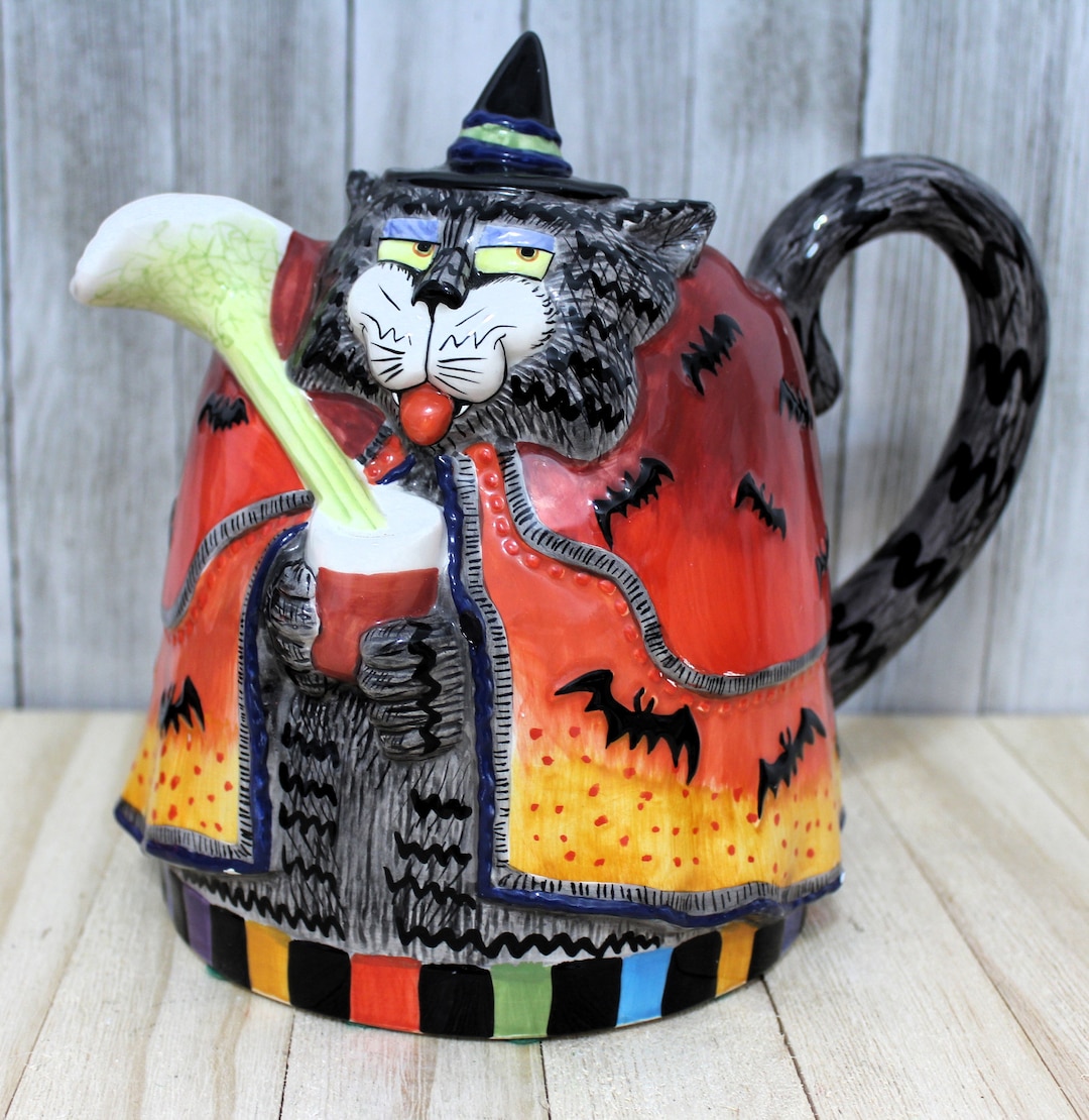 Fitz and Floyd "kitty Wishes" Pitcher, Fitz and Floyd Halloween Pitcher ...