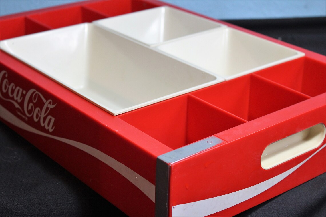 Coca-cola Serving Tray With Three Removeable Bowls - Etsy