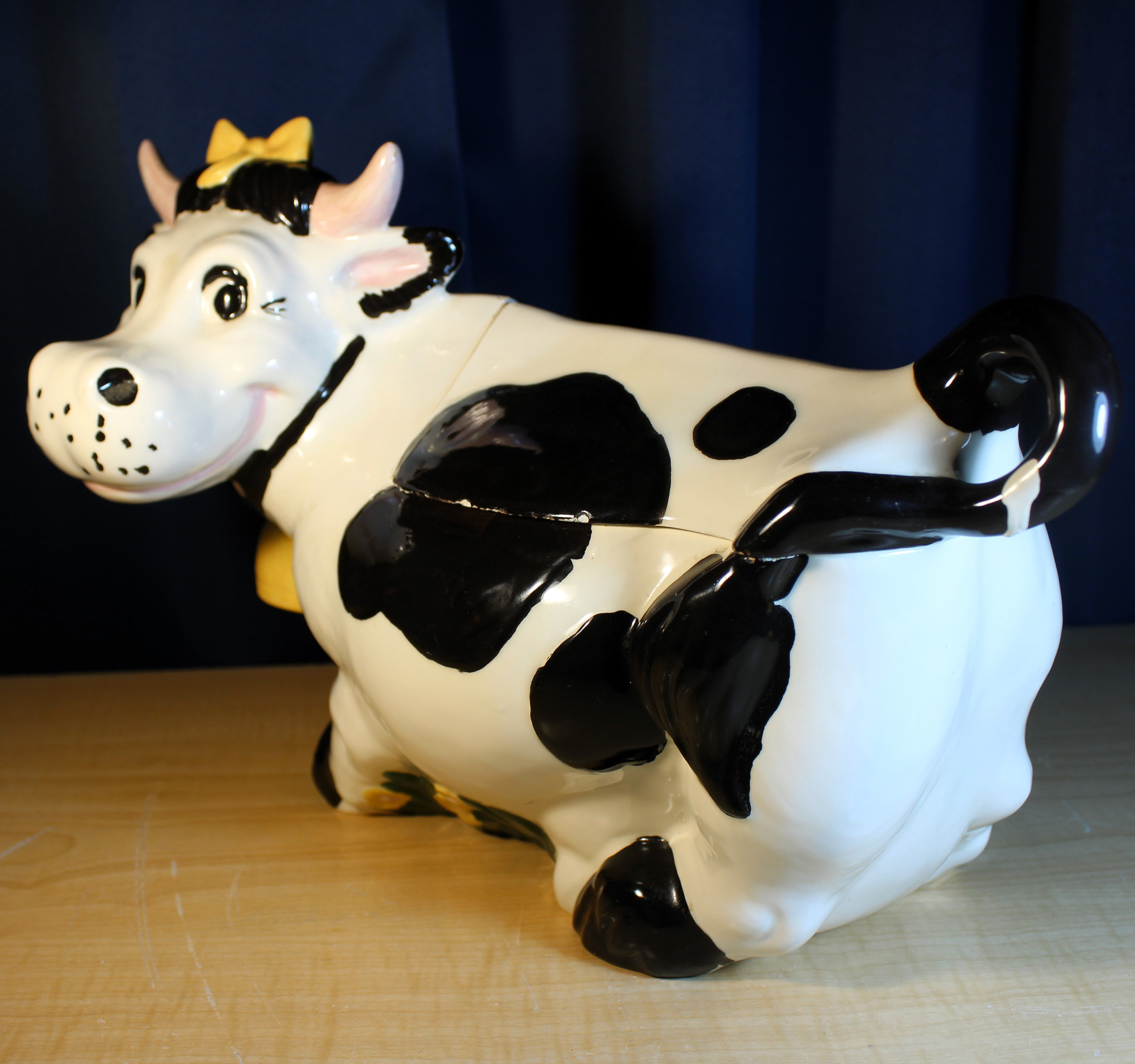 Sweet Black and White Spotted Cow Cookie Jar - Etsy