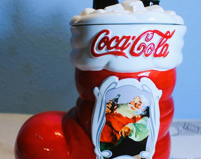 Vintage Coca Cola Boot Cookie Jar With Ice Cubes and Coke Bottles ...