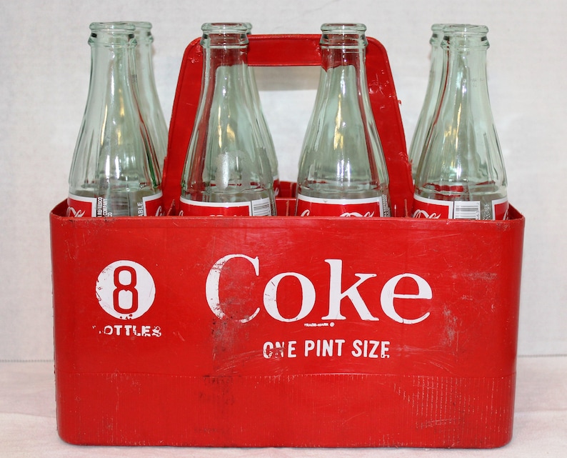 Sale30percent...vintage Coca-cola Hard Plastic 8 Pack Pint Bottle Carry ...