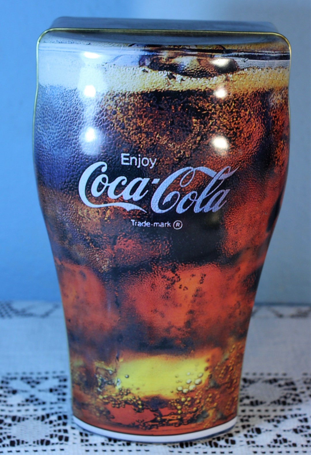 Fallsale...large Coca-cola Tin in the Shape of a Glass of Ice Cold Coca ...