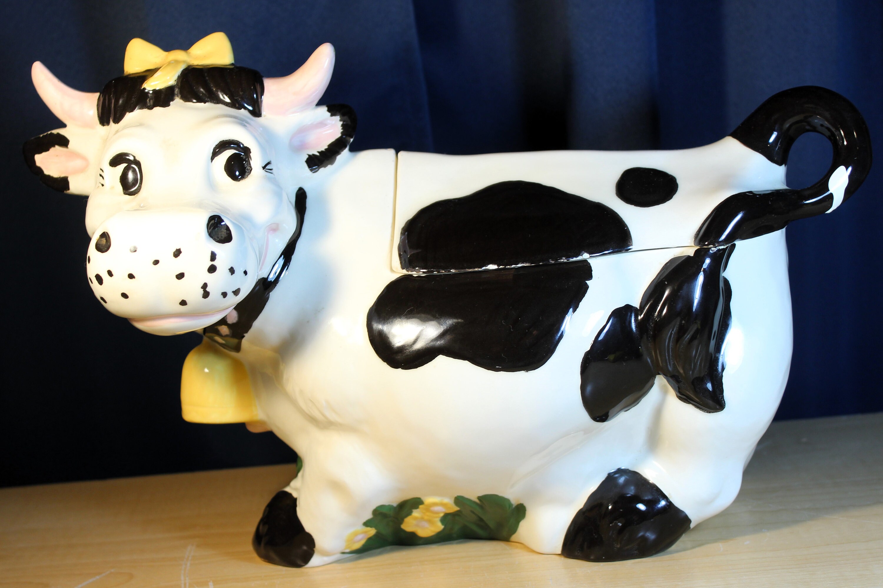 Sweet Black and White Spotted Cow Cookie Jar - Etsy