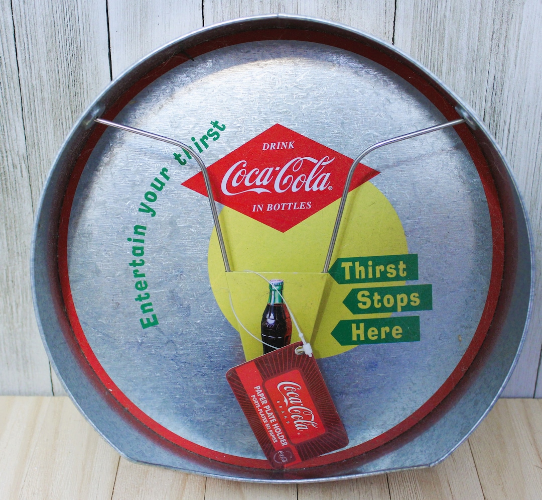 Coca-cola Metal Paper Plate Holder - Etsy