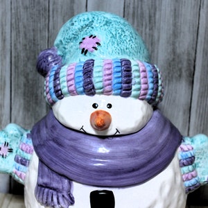 Large Snowman Cookie Jar With Scarf Made for Designpac Inc. - Etsy