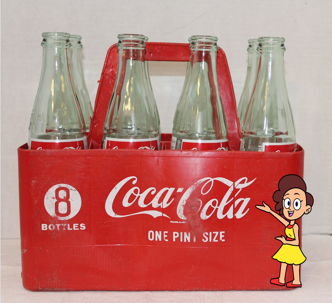 Sale30percent...vintage Coca-cola Hard Plastic 8 Pack Pint Bottle Carry ...