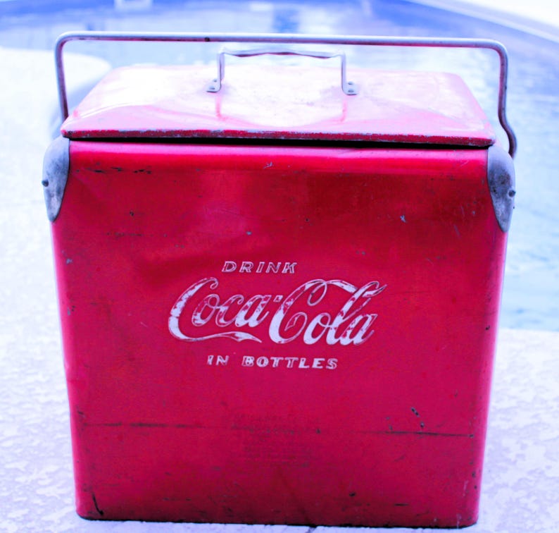 Antique Coca-cola Cooler With Water Drip - Etsy