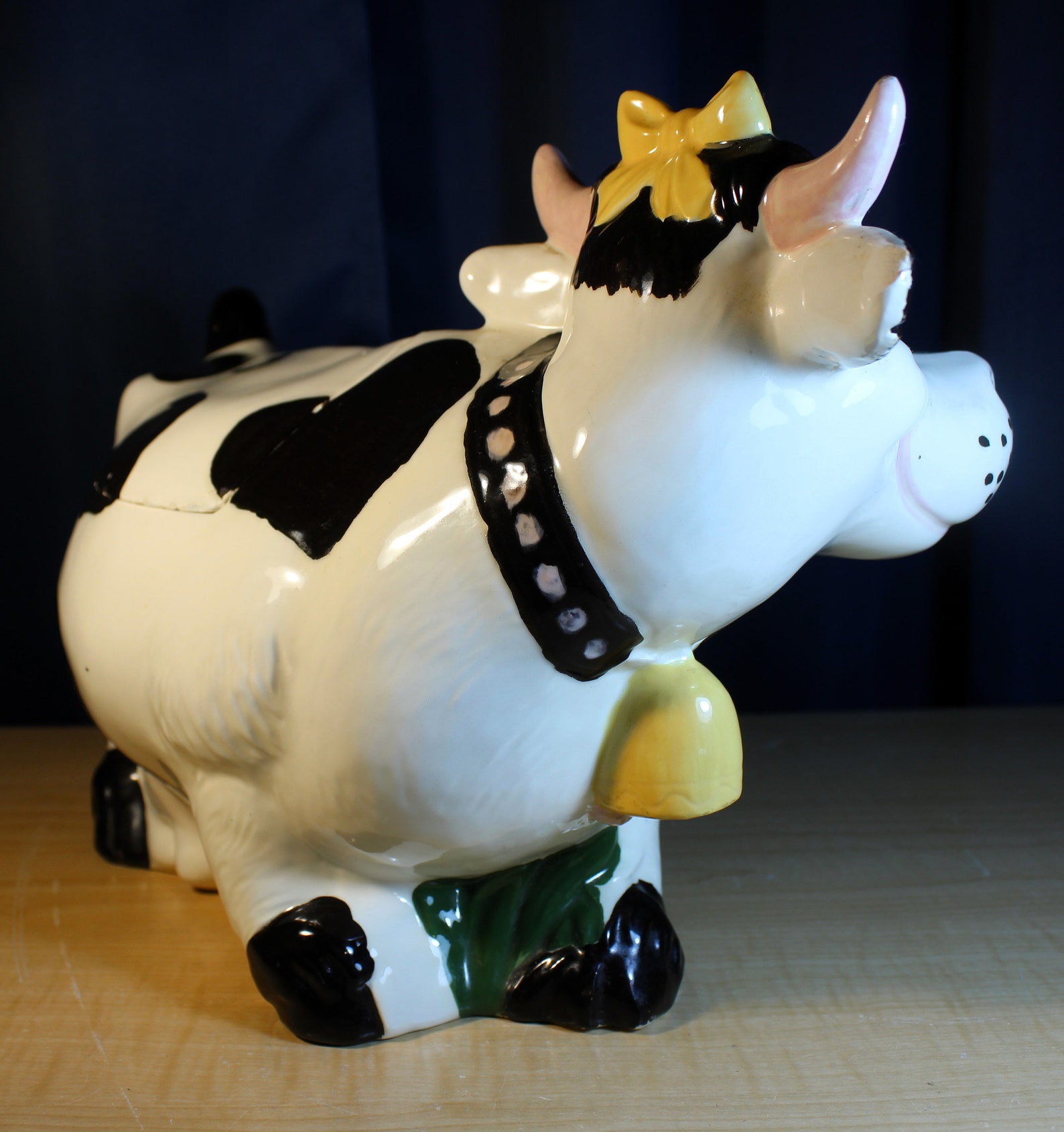 Sweet Black and White Spotted Cow Cookie Jar - Etsy