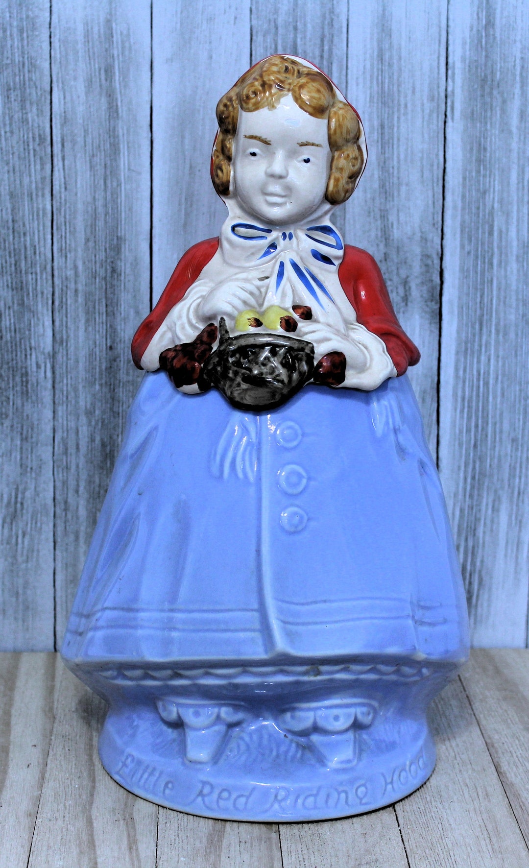 Vintage Little Red Riding Hood Art Pottery Cookie Jar - Etsy