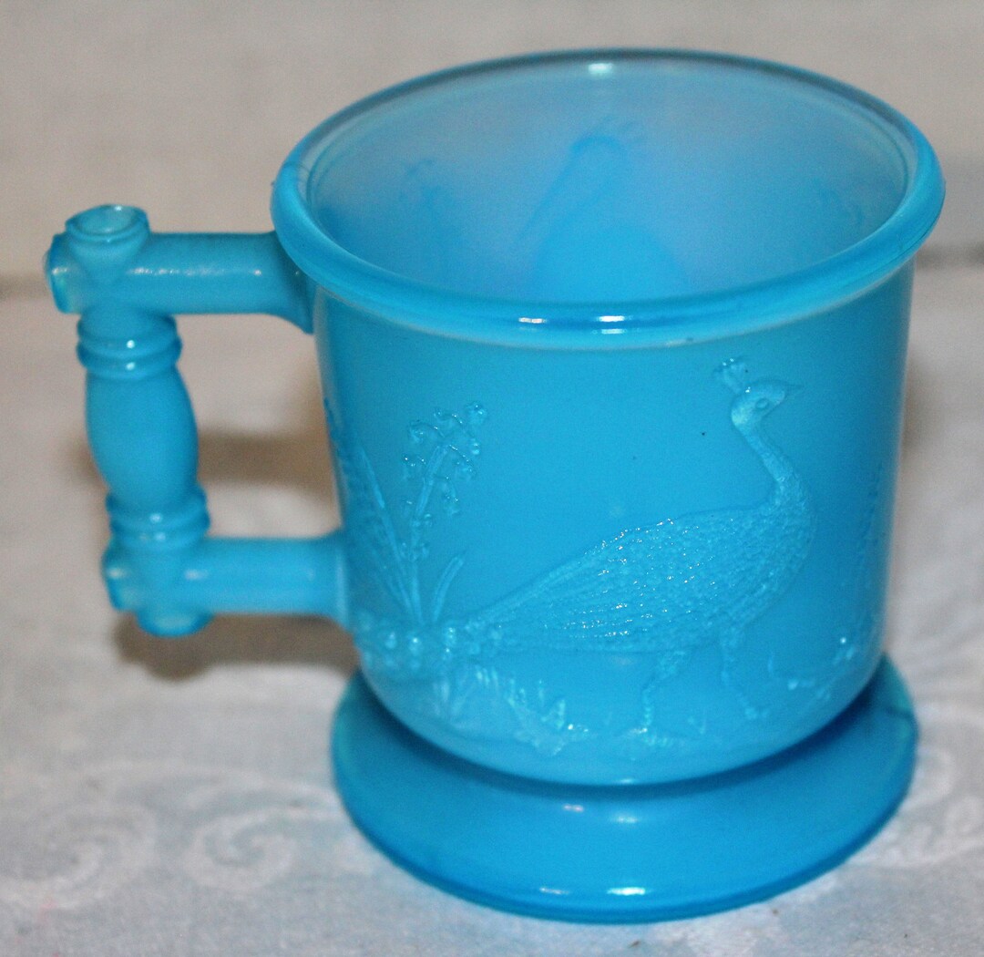 HOLIDAY 25 PERCENT OFF Vintage Boyd Baby Blue Cup With Peacock and ...