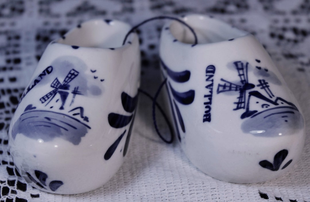 Cultural and Adorable Delft Blue Small Hanging Clogs Made in Holland - Etsy