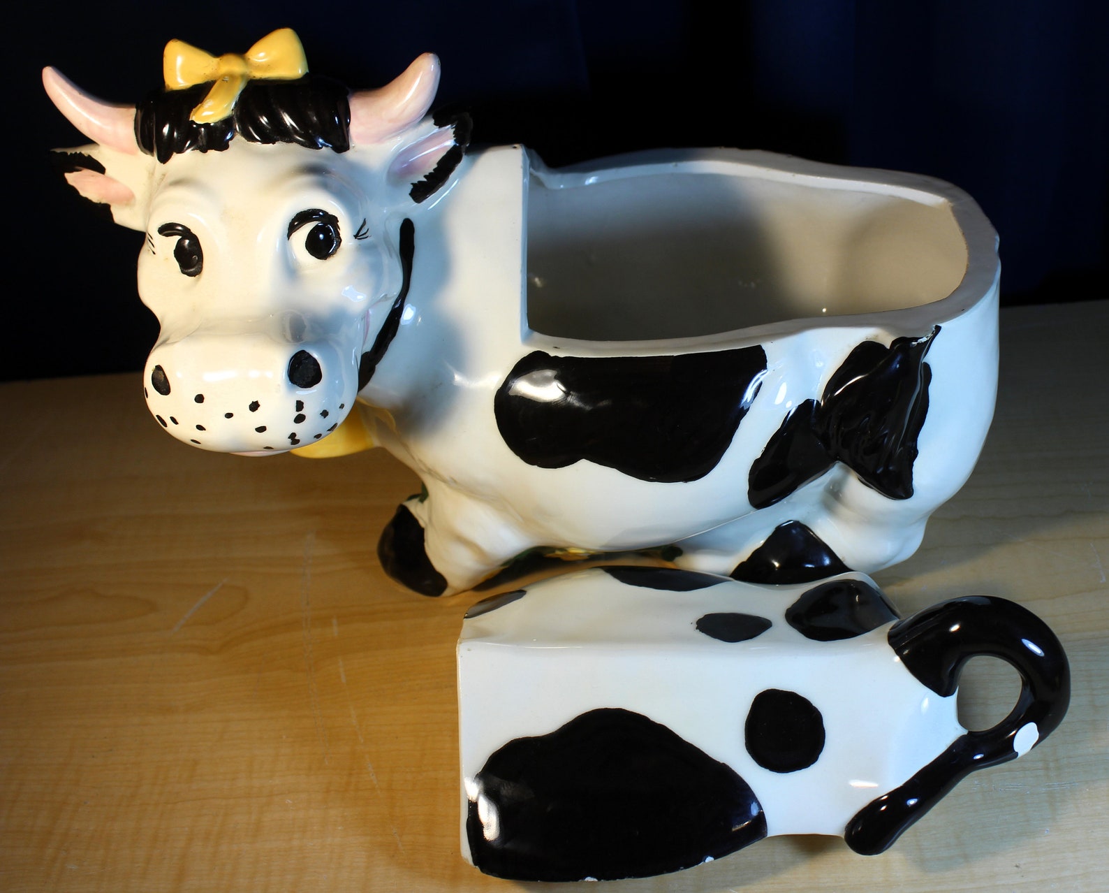Sweet Black and White Spotted Cow Cookie Jar - Etsy