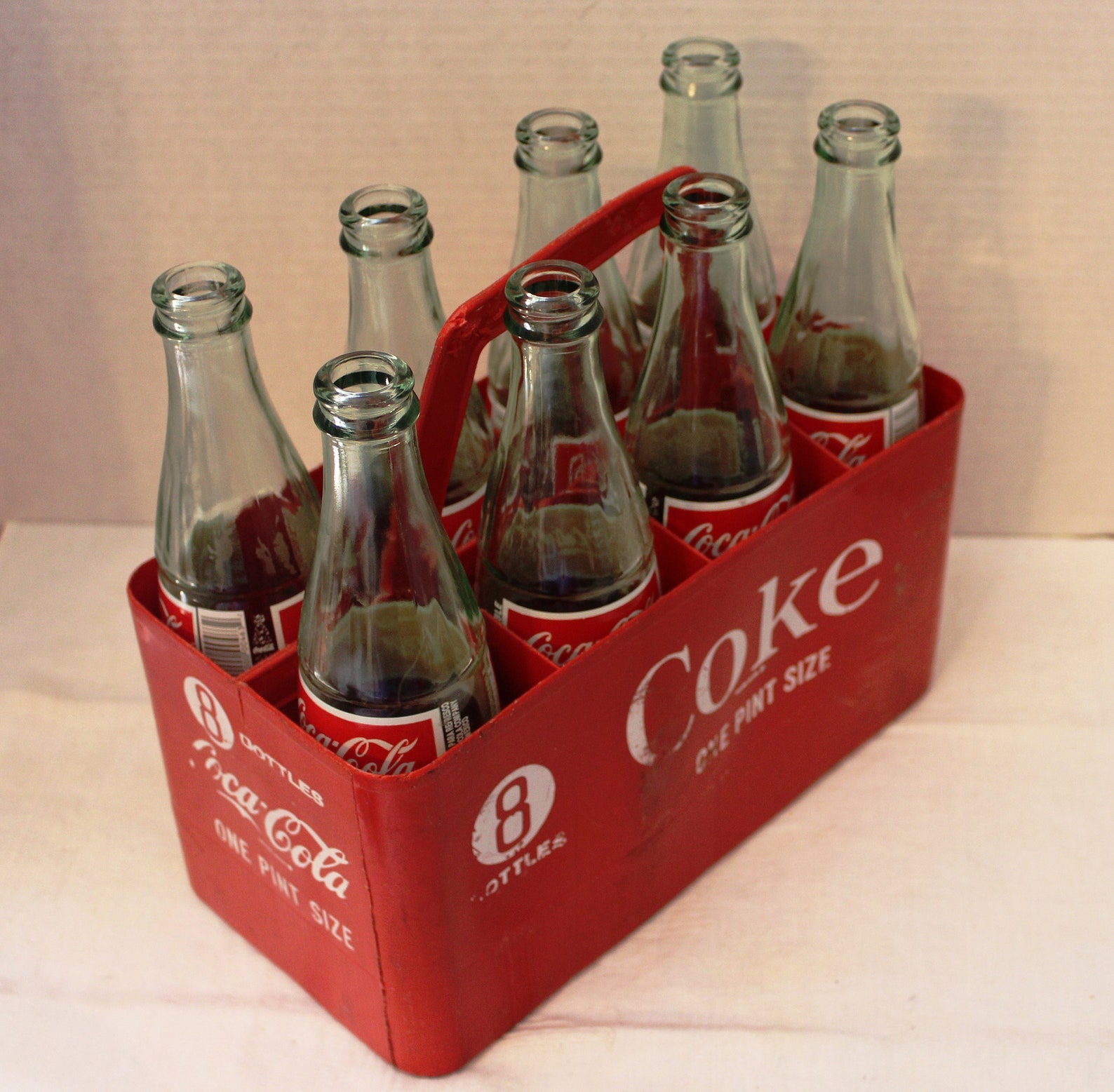 Sale30percent...vintage Coca-cola Hard Plastic 8 Pack Pint Bottle Carry ...