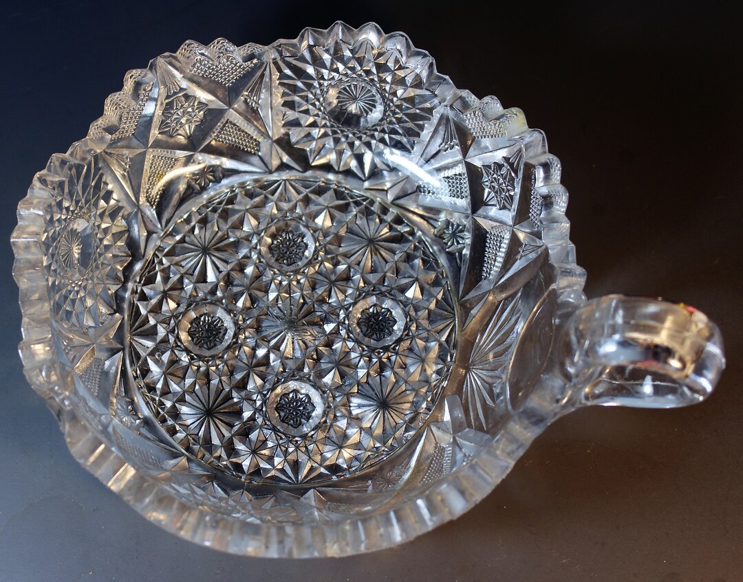 20percentoff…american Brilliant Cut Crystal Nappy With Finger Handle - Etsy