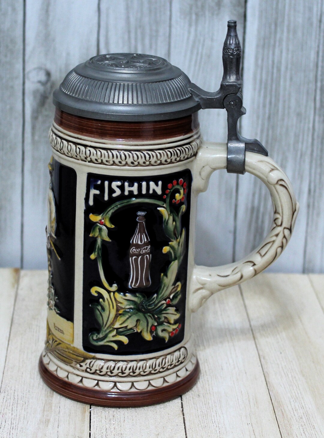 Norman Rockwell Coca-cola Lidded Stein Made in Germany - Etsy