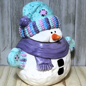 Large Snowman Cookie Jar With Scarf Made for Designpac Inc. - Etsy