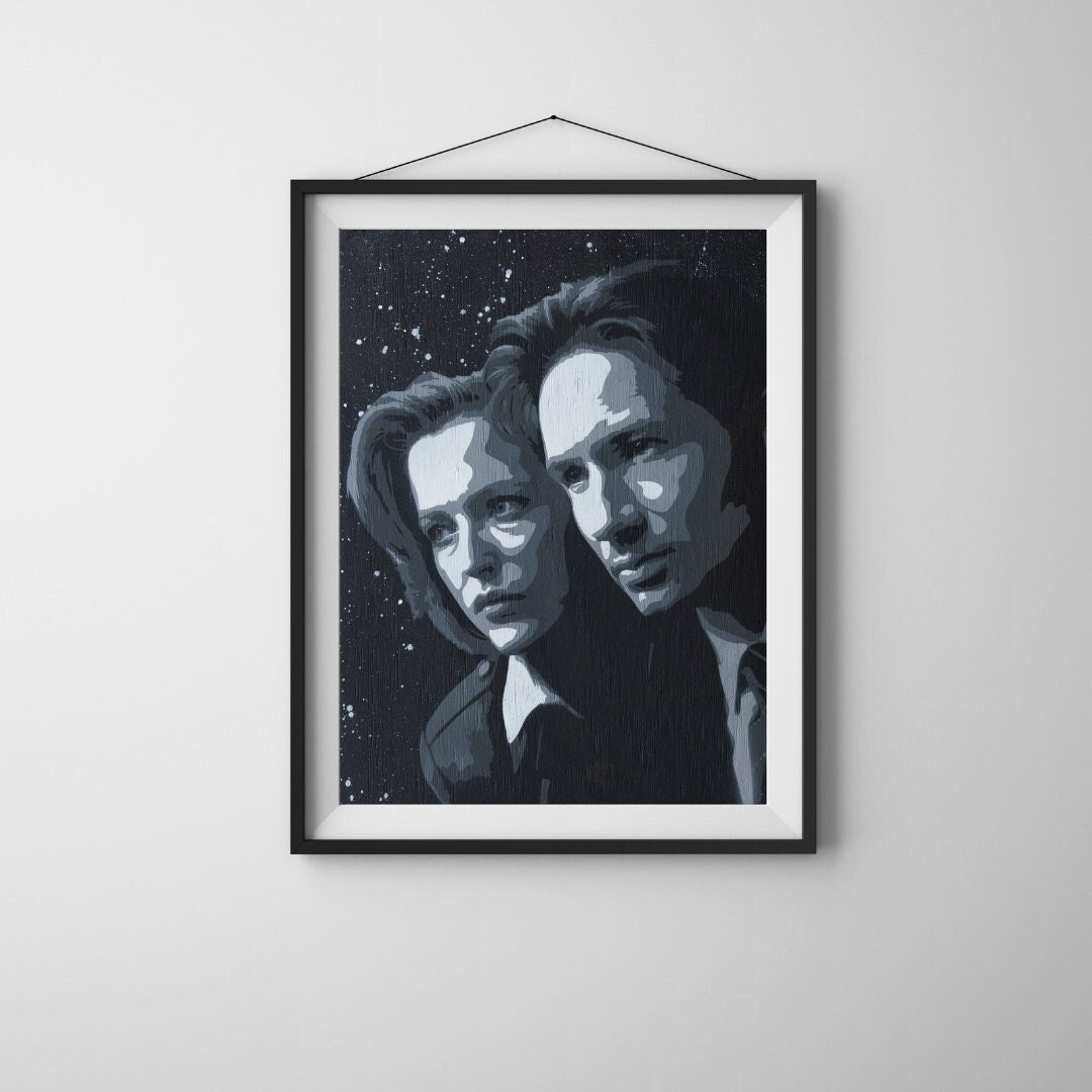X-files Mulder and Scully Spray Paint and Stencil Artwork Print - Etsy
