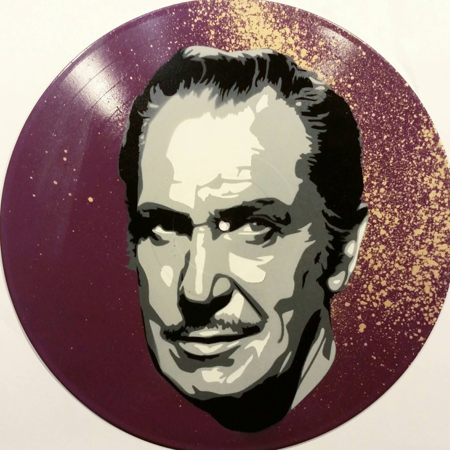 Vincent Price Spray Paint And Stencil Vinyl Record Art vincent-price-spray-paint-and-stencil-vinyl-record-art