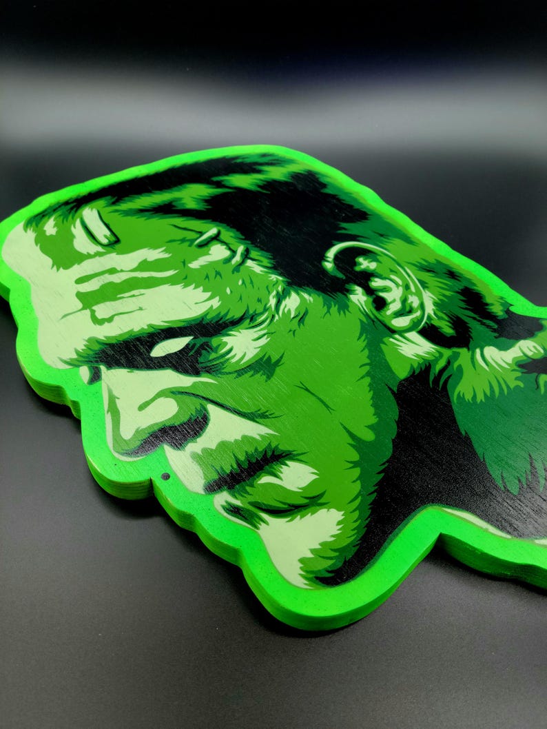 Frankenstein Profile Spray Paint Artwork - Etsy