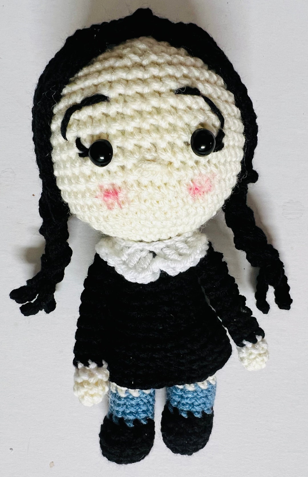 Wednesday Addams Merlina Figure Crochet Doll PLUSH Stuff Amigurumi TOY ...