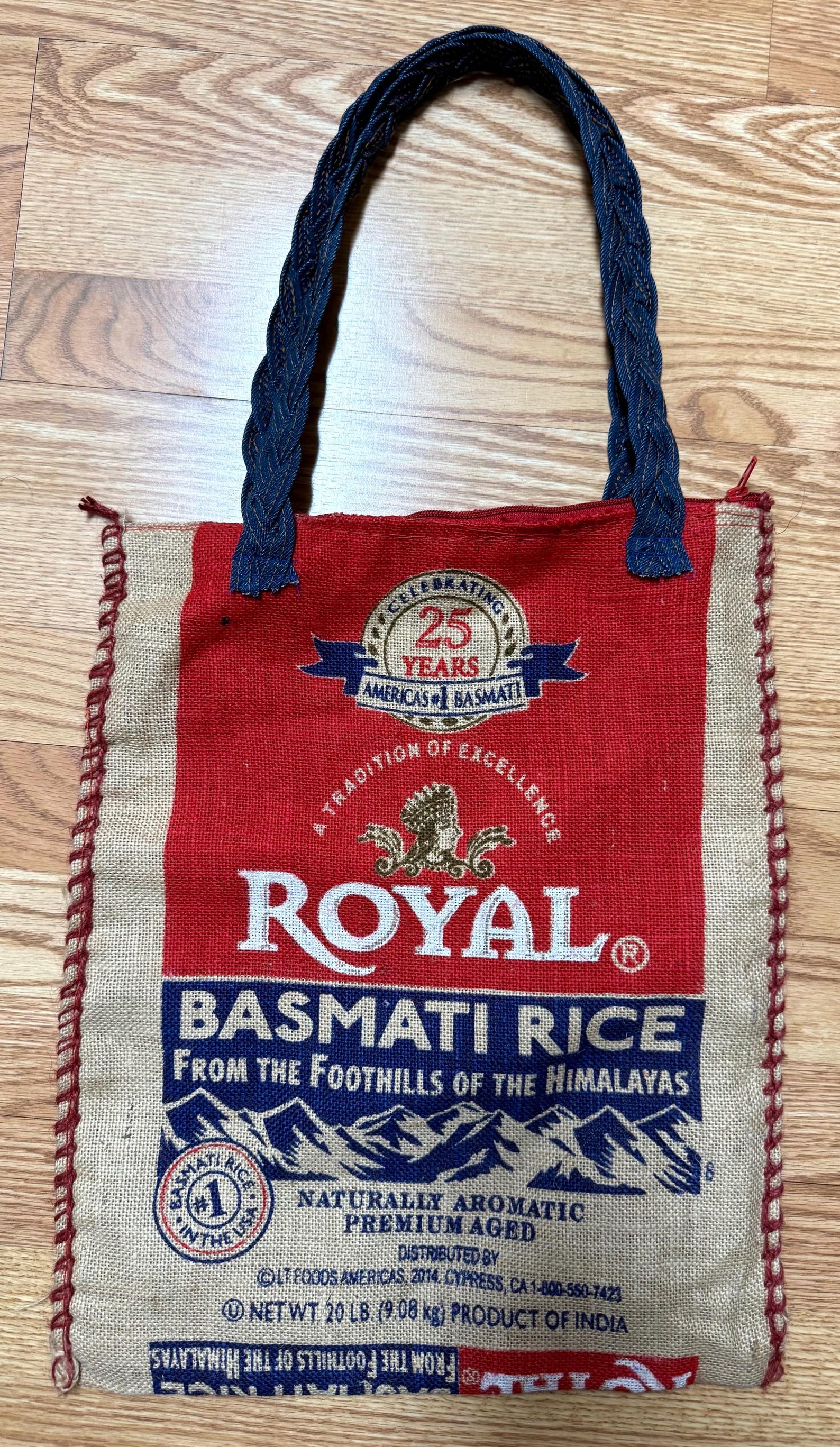 RECYCLED Upcycled Rice JUTE Burlap Shoulder Bag Tote TRENDY Sustainable ...