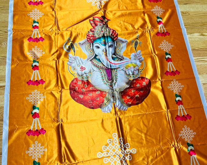 Orange Indian Pooja Photo Backdrop Muggu Kolam Cloth/wedding Decor ...