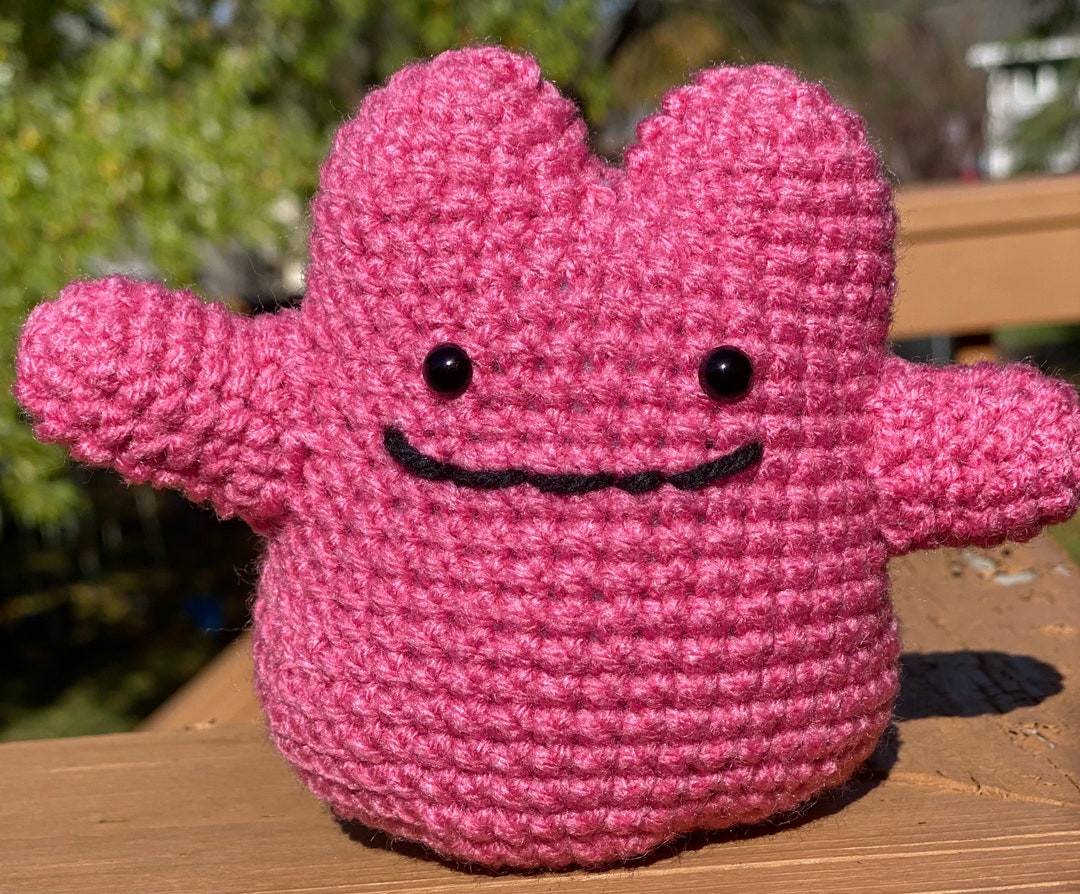 Ditto PINK Pokemon Crochet Doll Toy Plush Stuffed Amigurumi - Etsy