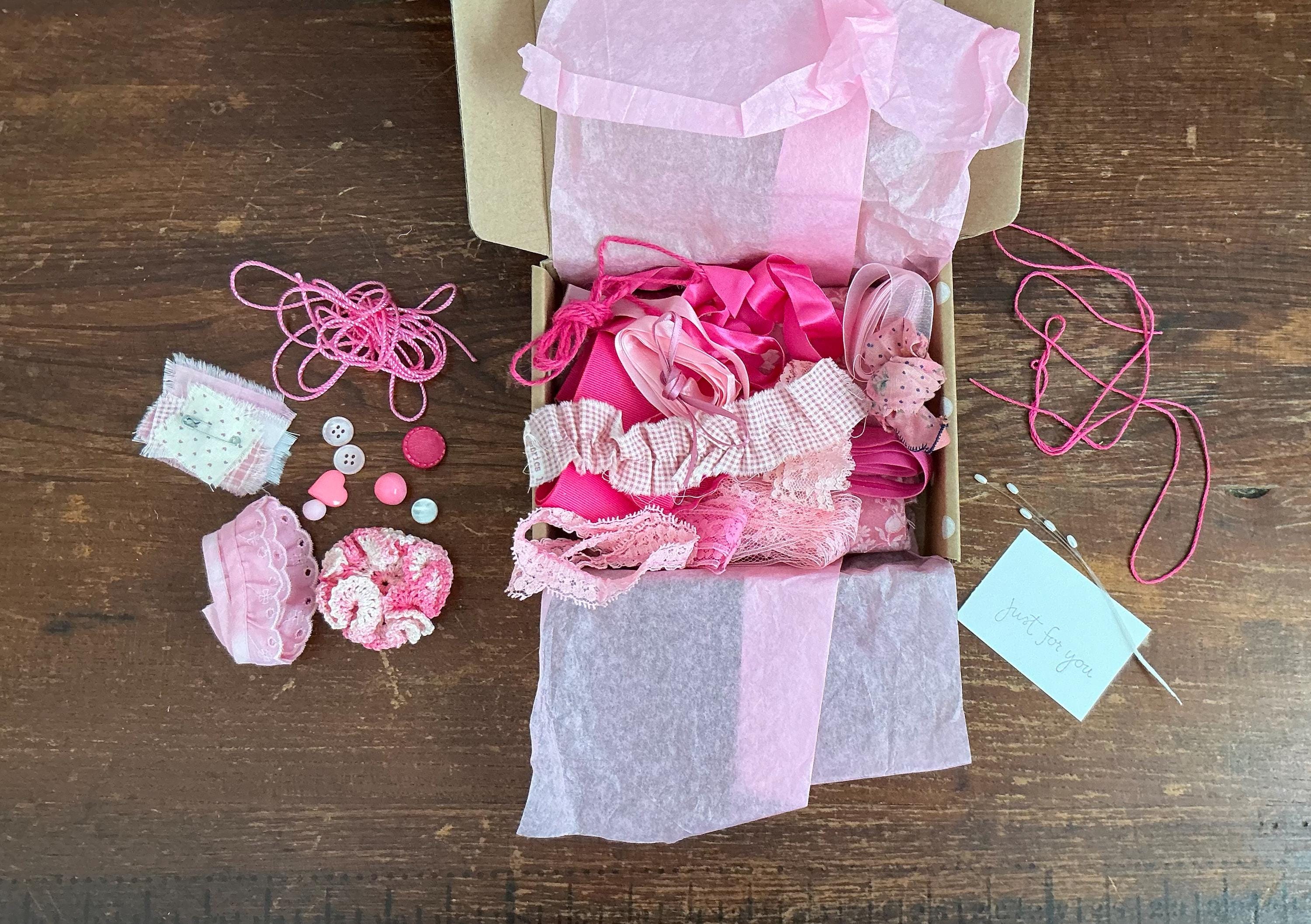 Pink Goody Box-junk Journal Making Kit-pink Journal Kit-vintage Journal ...