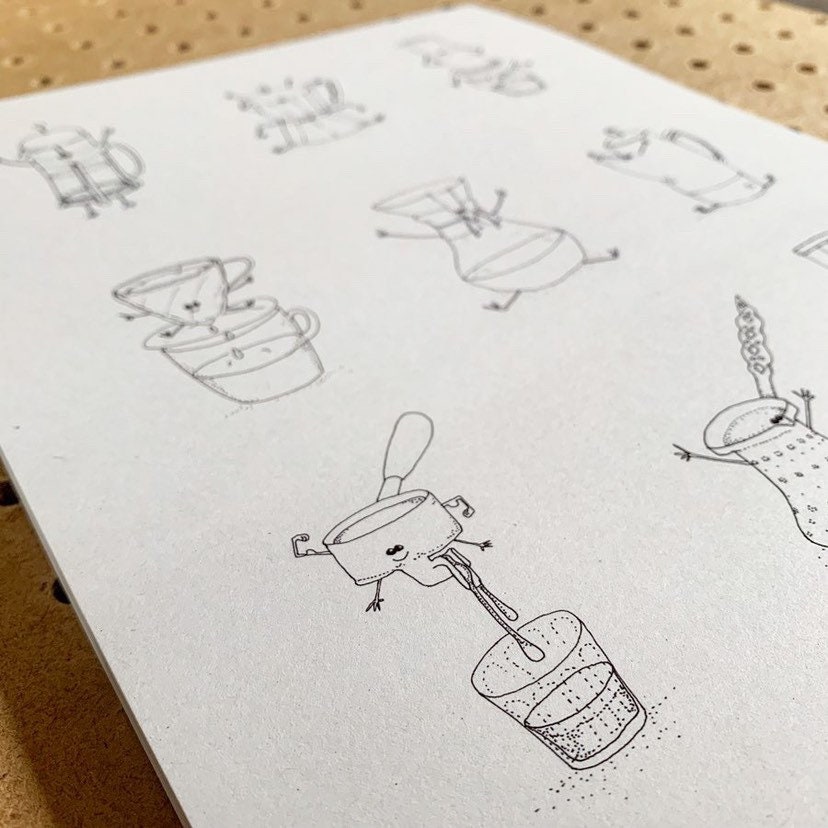 Coffee Pals - A4 Poster Print of a Handdrawn Coffee Brewing Collective ...