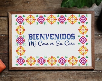 Mi Casa Es Su Casa Sign in Spanish Mexican Talavera Inspired Printable ...