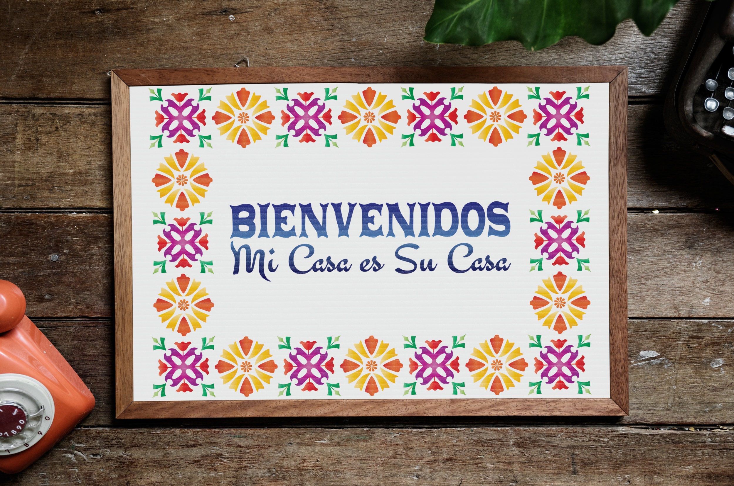 Bienvenidos Welcome Sign in Spanish Printable Digital Art Includes 2 ...