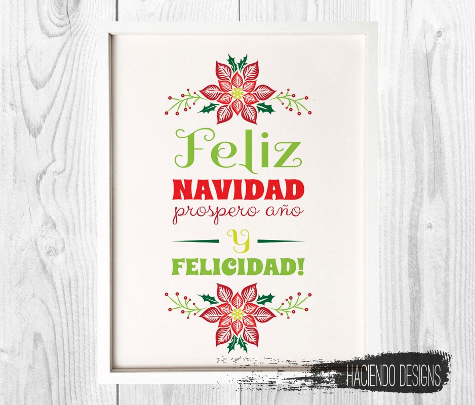 Feliz Navidad Prospero Ano Felicidad Christmas in Spanish Printable ...