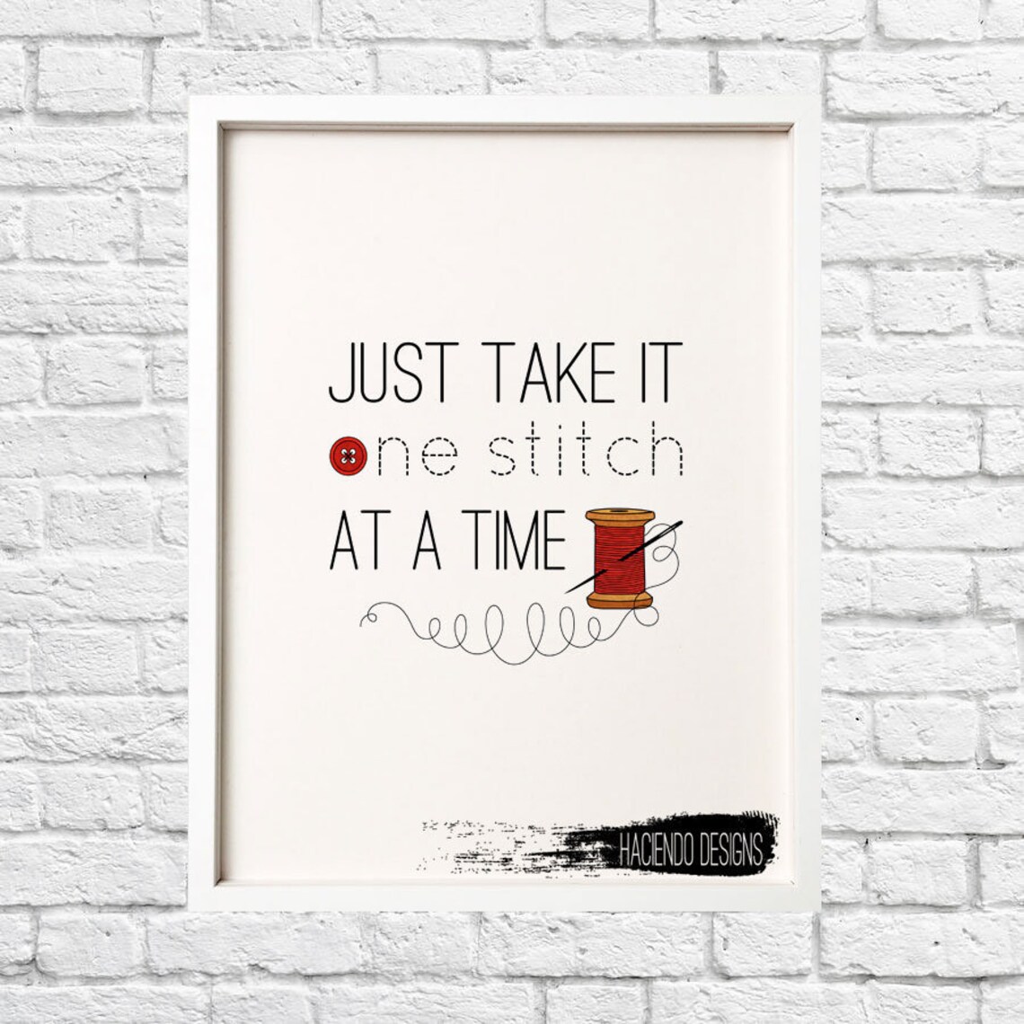 One Stitch at a Time Sewing Room Wall Decor Digital Art Print Instant ...