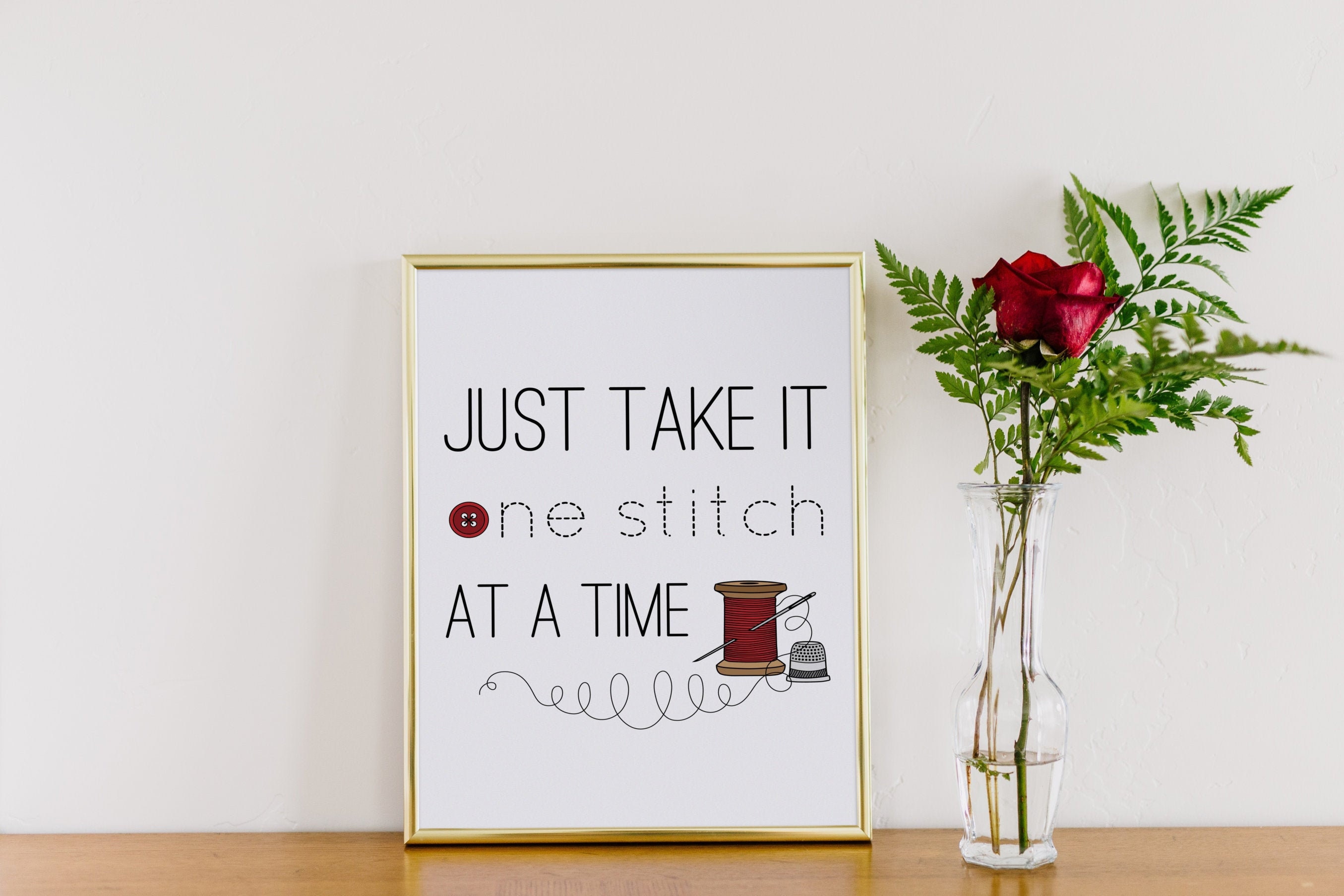 One Stitch at a Time Sewing Room Wall Decor Digital Art Print Instant ...