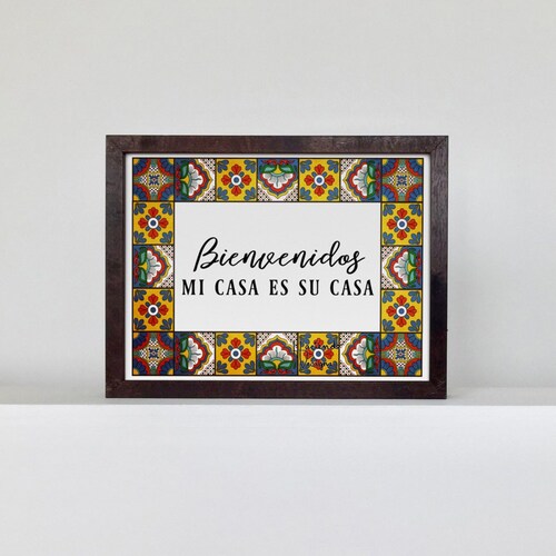 Mi Casa Es Su Casa Sign in Spanish Mexican Talavera Inspired - Etsy