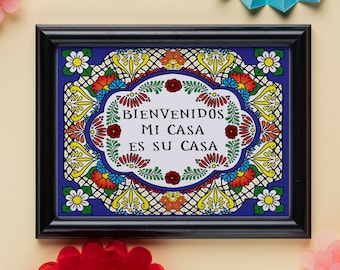 Mi Casa Es Su Casa Sign in Spanish Mexican Talavera Inspired Printable ...