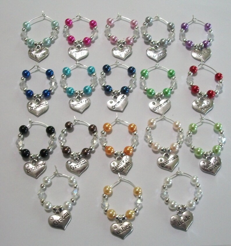 Set of 8 Pretty Glass Pearl and Antique Silver Rhinestone - Etsy