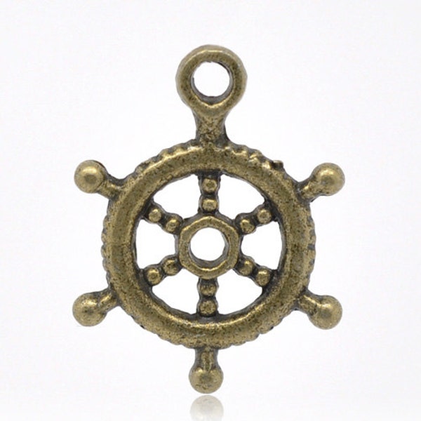 Ship Wheel Charm - Etsy