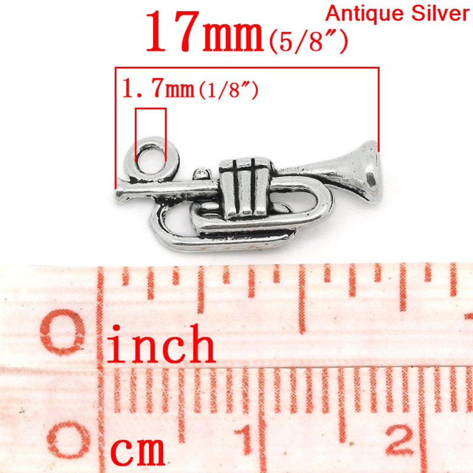 10 Pieces Small Antique Silver Trumpet Charms - Etsy