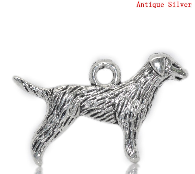 10 Pieces Antique Silver Labrador Retriever Dog Charms - Etsy