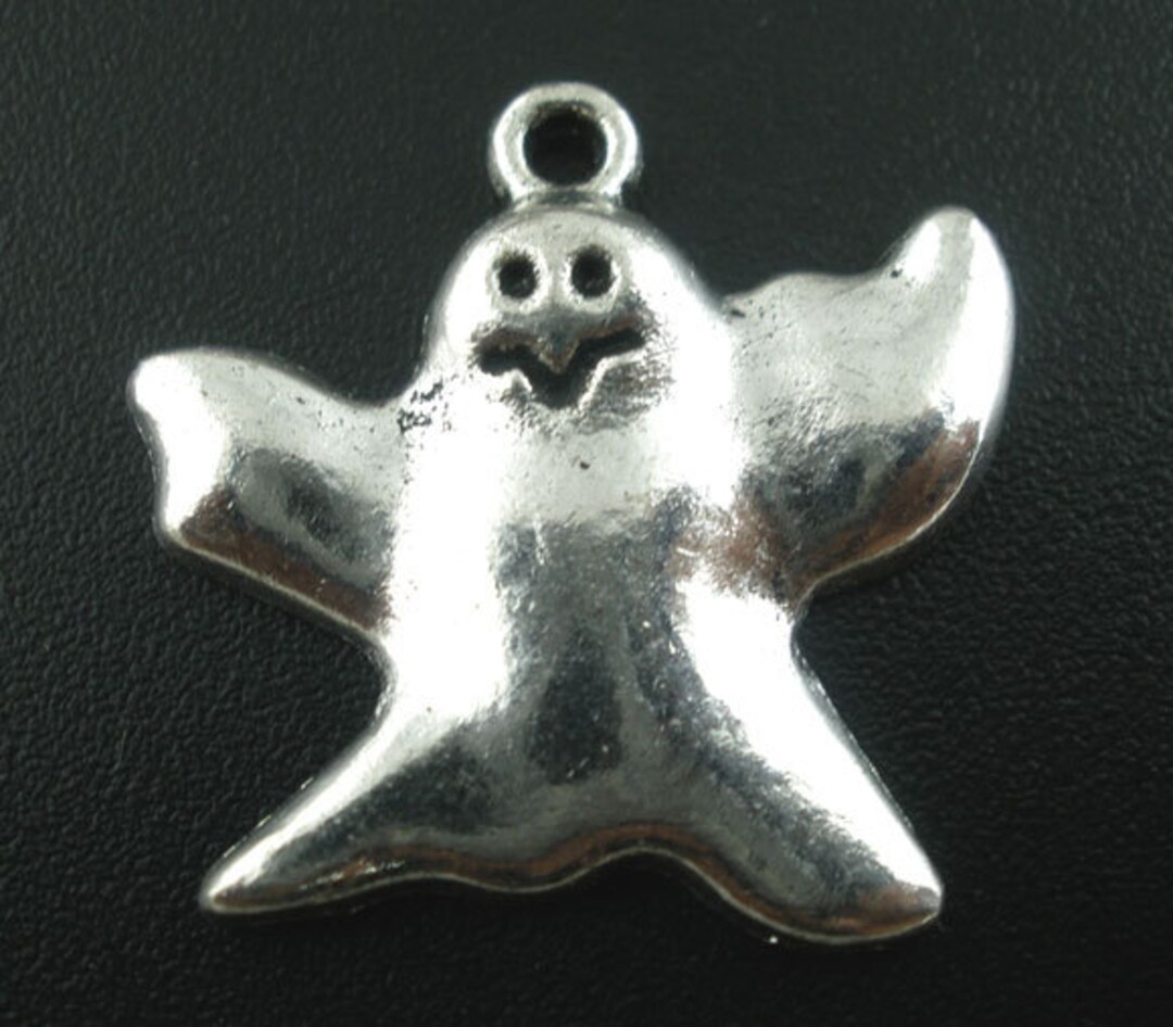 10 Pieces Antique Silver Halloween Ghost Charms - Etsy