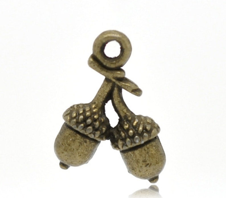 10 Pieces Antique Bronze Acorn Charms - Etsy