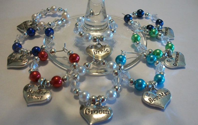 Set of 8 Pretty Glass Pearl and Antique Silver Rhinestone - Etsy