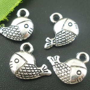 10 Pieces Cute Antique Silver Fish Charms - Etsy