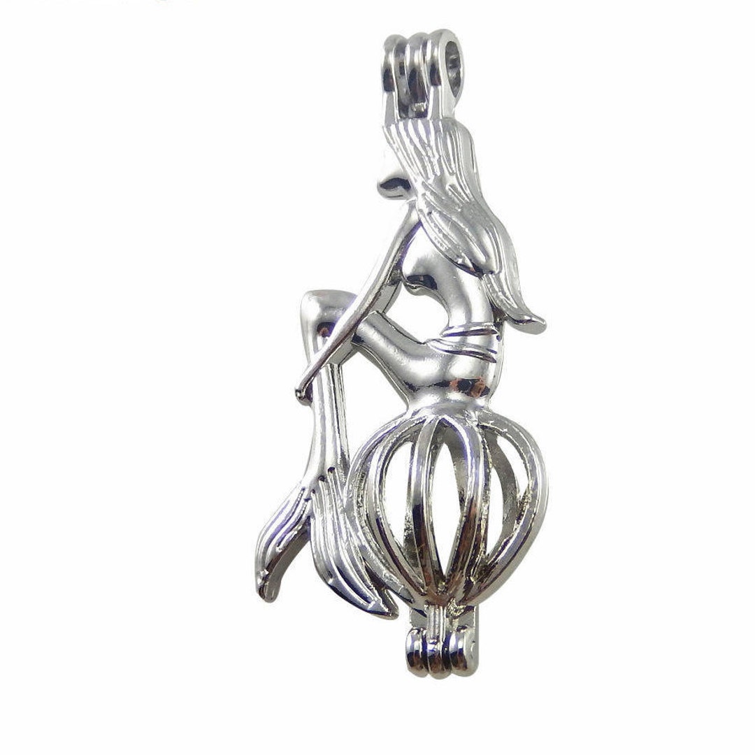 1 PC Silver Plated Mermaid Pearl Cage Locket Pendant - Etsy