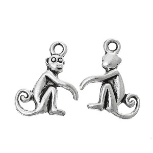 10 Pieces Antique Silver Monkey Charms - Etsy