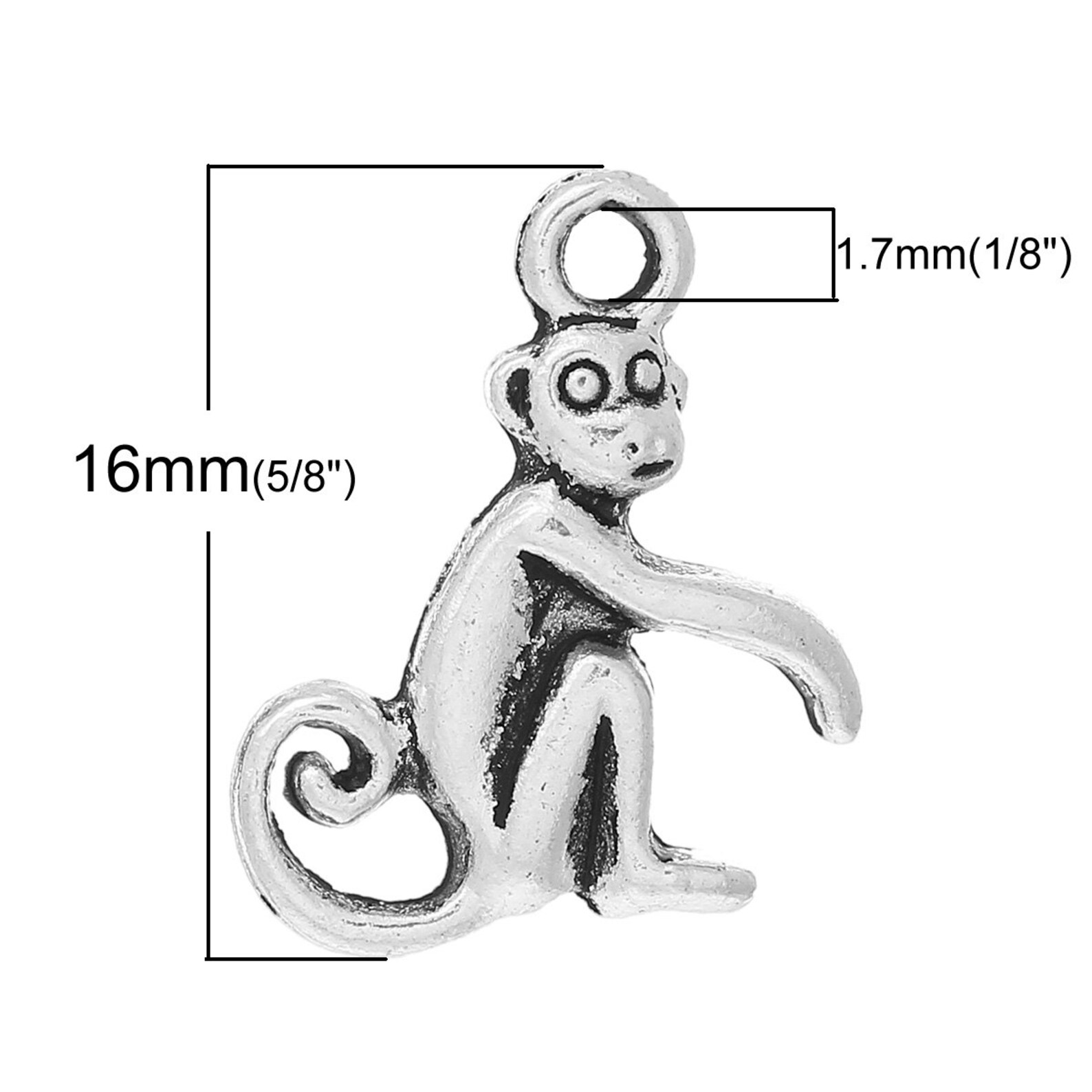 10 Pieces Antique Silver Monkey Charms - Etsy